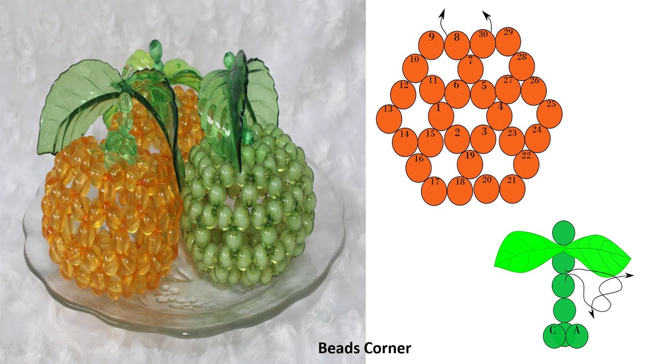 Pola Membuat Buah jeruk dari Mote/Orange pattern/Handmade with Bead ...