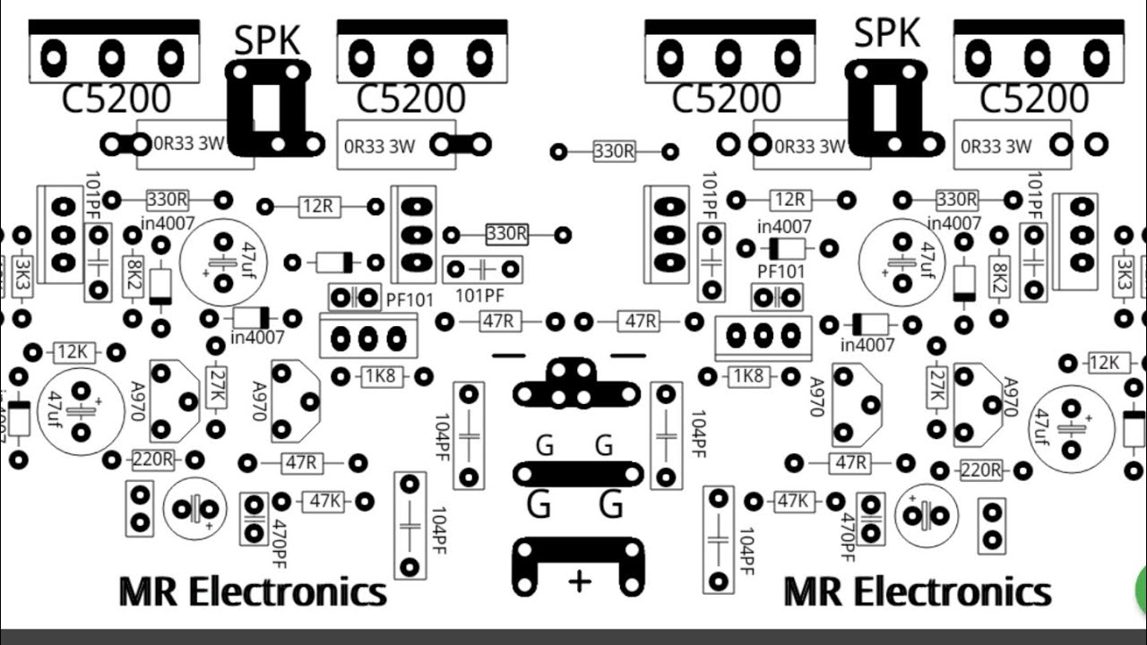 power amplifier 200watt c5200 PCB design complete - YouTube
