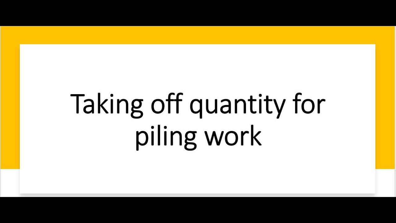 Quantity Measurement Tutorial for Cut & Fill and Piling - YouTube