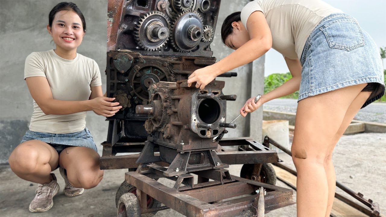 Talented 18-Year-Old Girl Restores Old Diesel Engine – Full Rebuild ...