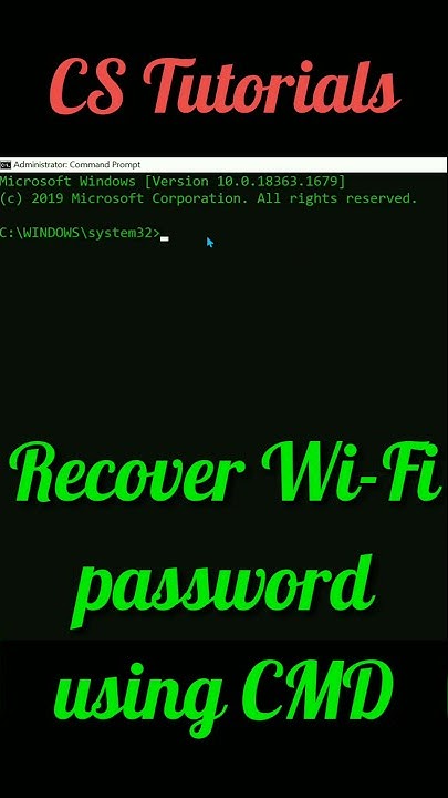 How To Find Wi Fi Password Using Cmd In Windows Recover Wifi Password Shorts Cstutorials
