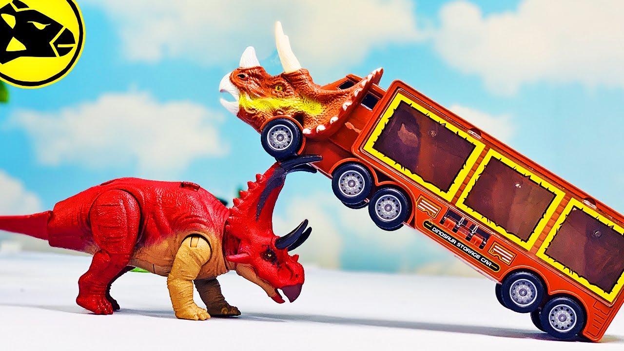 Triceratops School Bus for Dinosaurs - YouTube