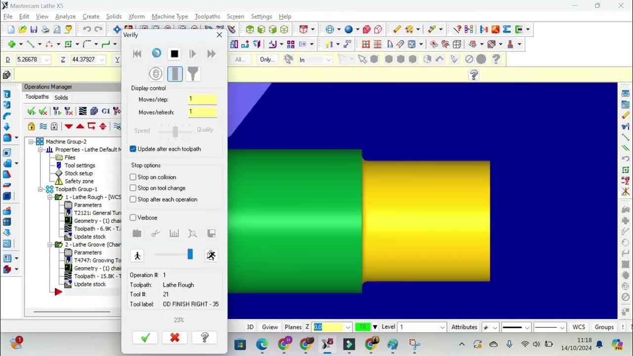 tutorial toolpath cnc bubut 1 - YouTube