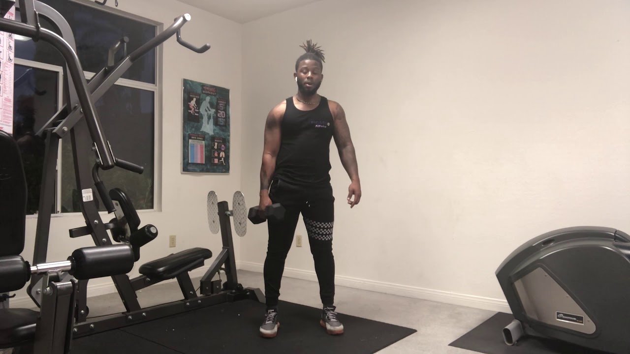 Dumbbell Single Burpee Overhead Press - YouTube