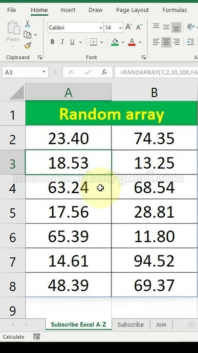 Randarray function in excel | #Shorts - YouTube