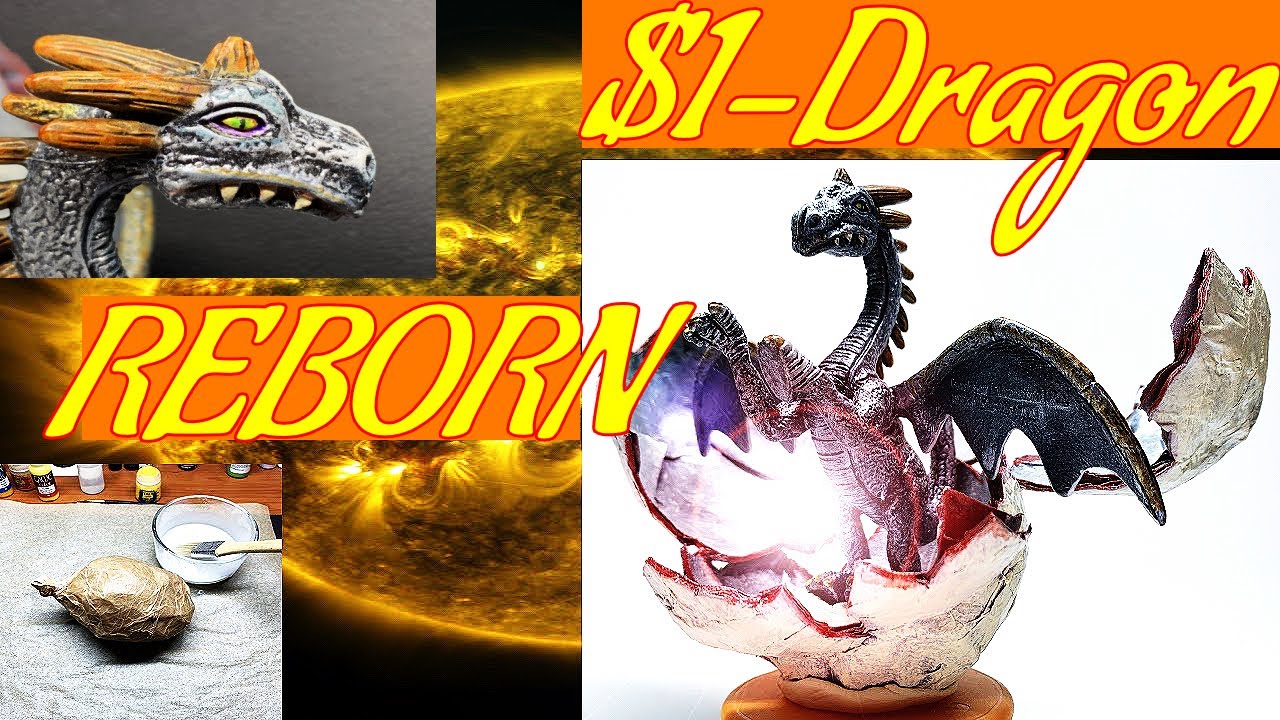 Dollar Store Dragon Reborn | Group Challenge | Re paint a $1 Dragon ...