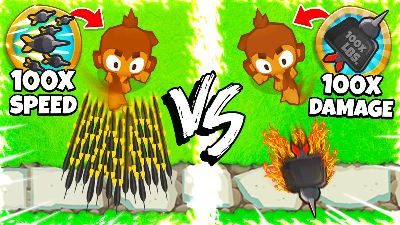 100x Speed vs 100x Damage in Bloons TD 6! - YouTube