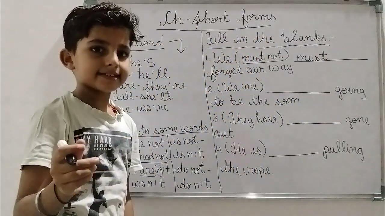 short forms |English grammar |Easy activity for kids to learn short ...