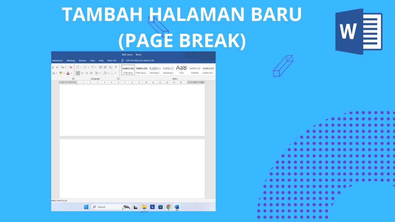 GAMPANG!! Cara Menambahkan Halaman Baru Di microsoft word - YouTube