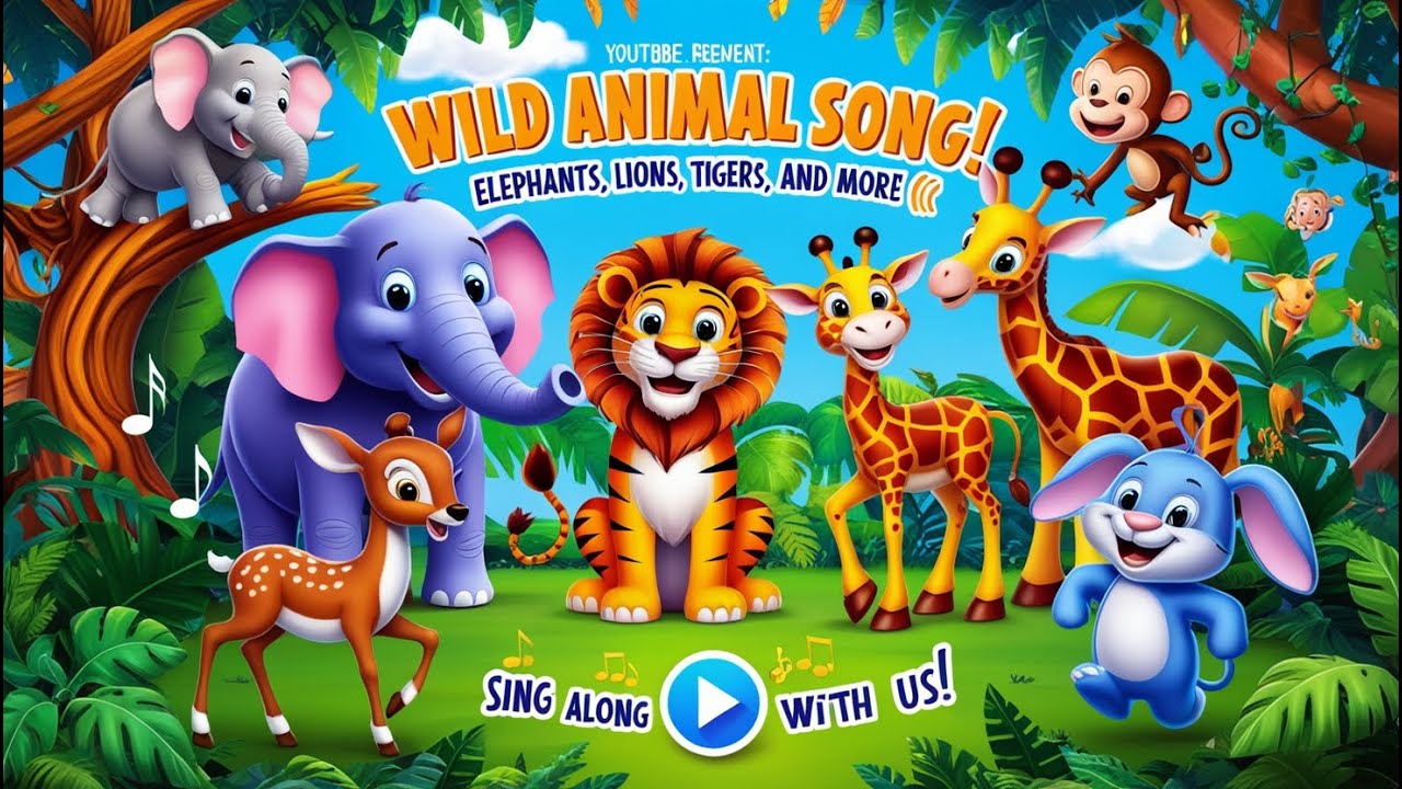 "Wild Animal Song | Elephants, Lions, Tigers, and More! 🐘🦁🐯🐒🦒🦌🐰"# ...