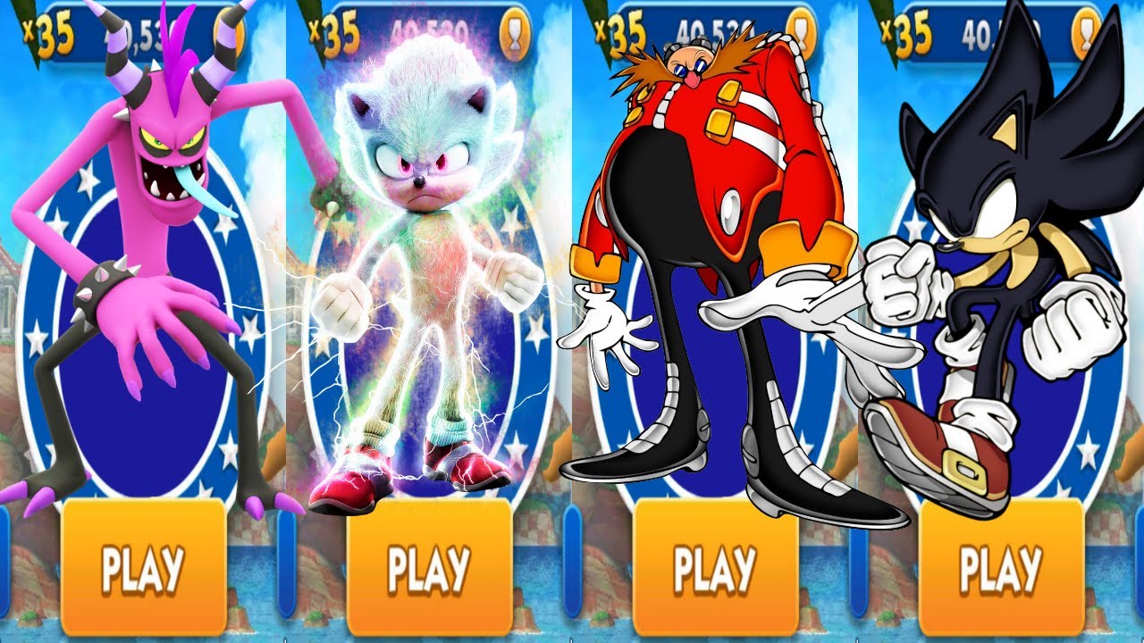 Dash with Dark Sonic vs Hyper Sonic vs All Bosses Zazz Eggman All 68 ...