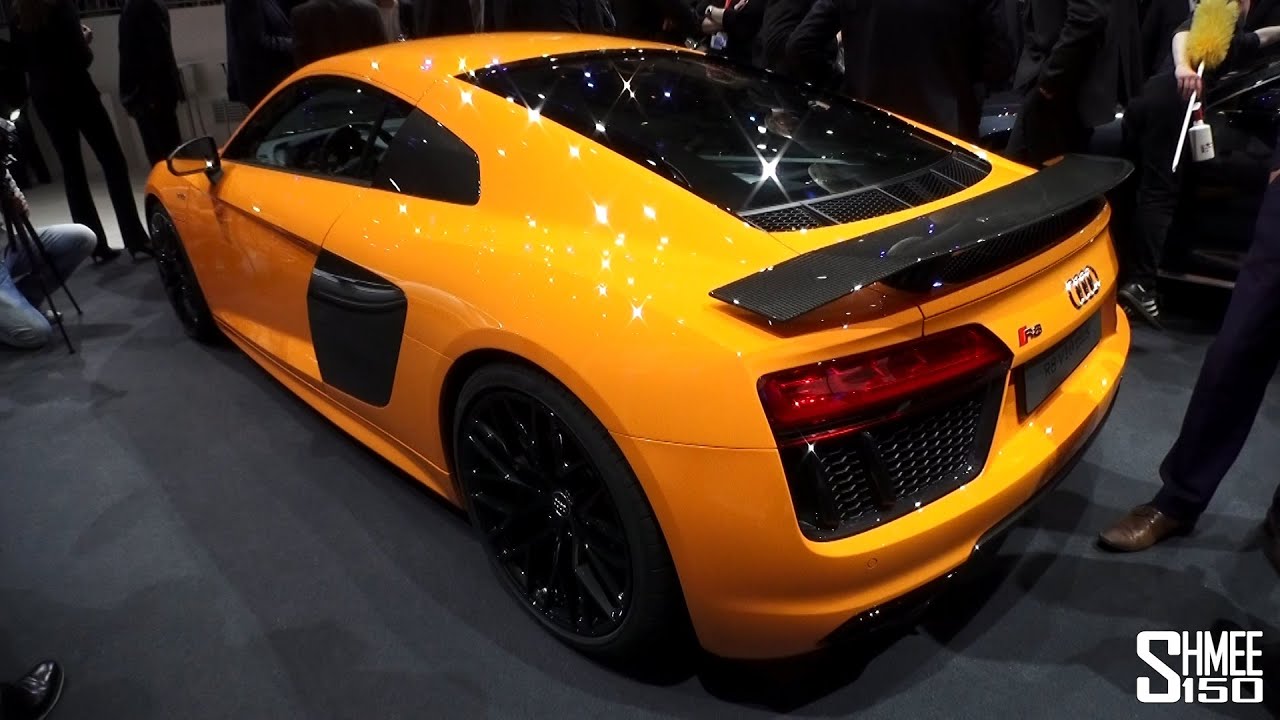 WORLD PREMIERE: Audi R8 V10 Plus - Geneva 2015 - YouTube