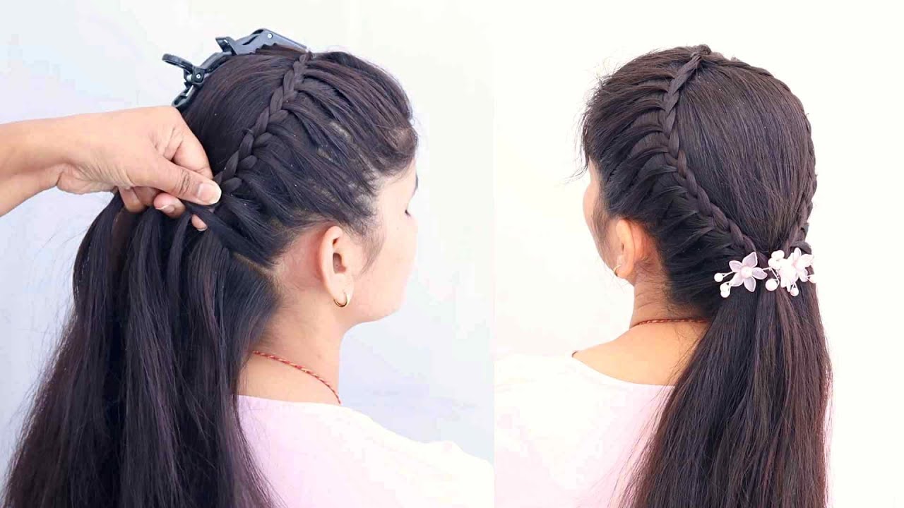 Easy & Simple Open Hair Hairstyle | Engagement Look Open Hair Style ...