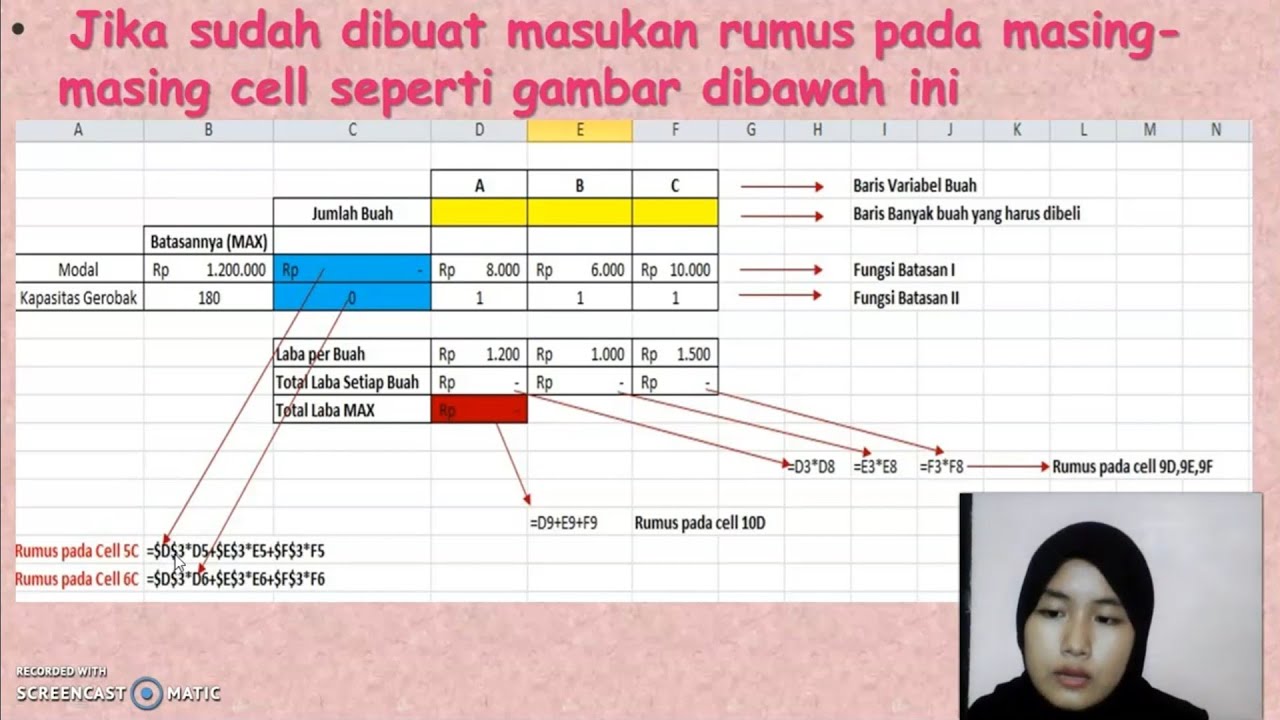 Metode Simpleks Program Linear MS.Excel, cara cepat dan mudah dipahami ...