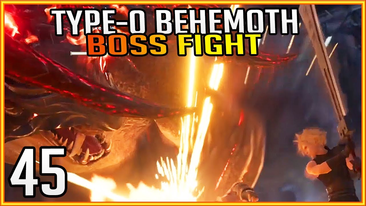 Type-0 Behemoth Boss Fight FF7 REMAKE 100% WALKTHROUGH (NORMAL) #45 ...
