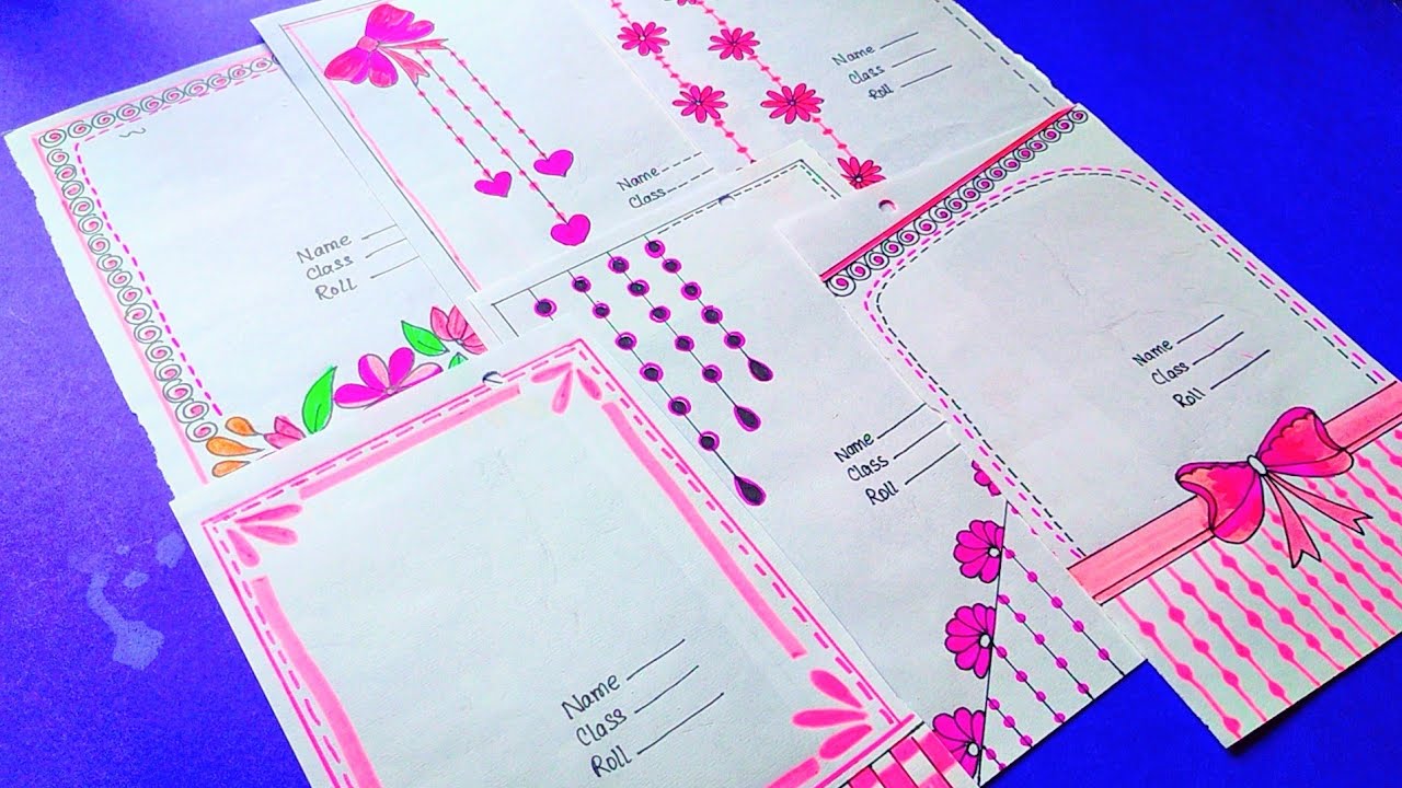 Pink Border Designs🩷🩷||Project Work Design||a4sheet|Assignment Front ...