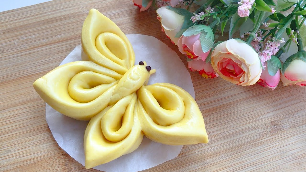 Beautiful Butterfly Shaped Steamed Bun - YouTube
