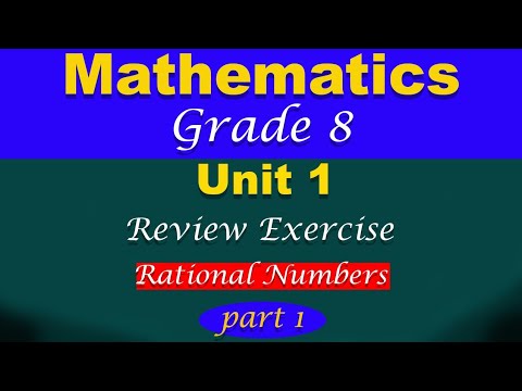 Grade 8 mathematics unit 1 review exercise solution - YouTube