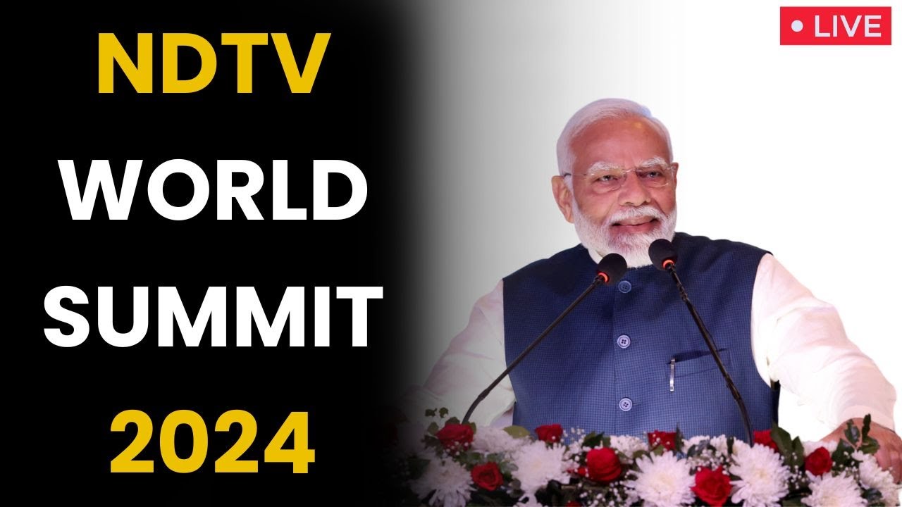 Live: PM Modi participates in the NDTV World Summit - YouTube