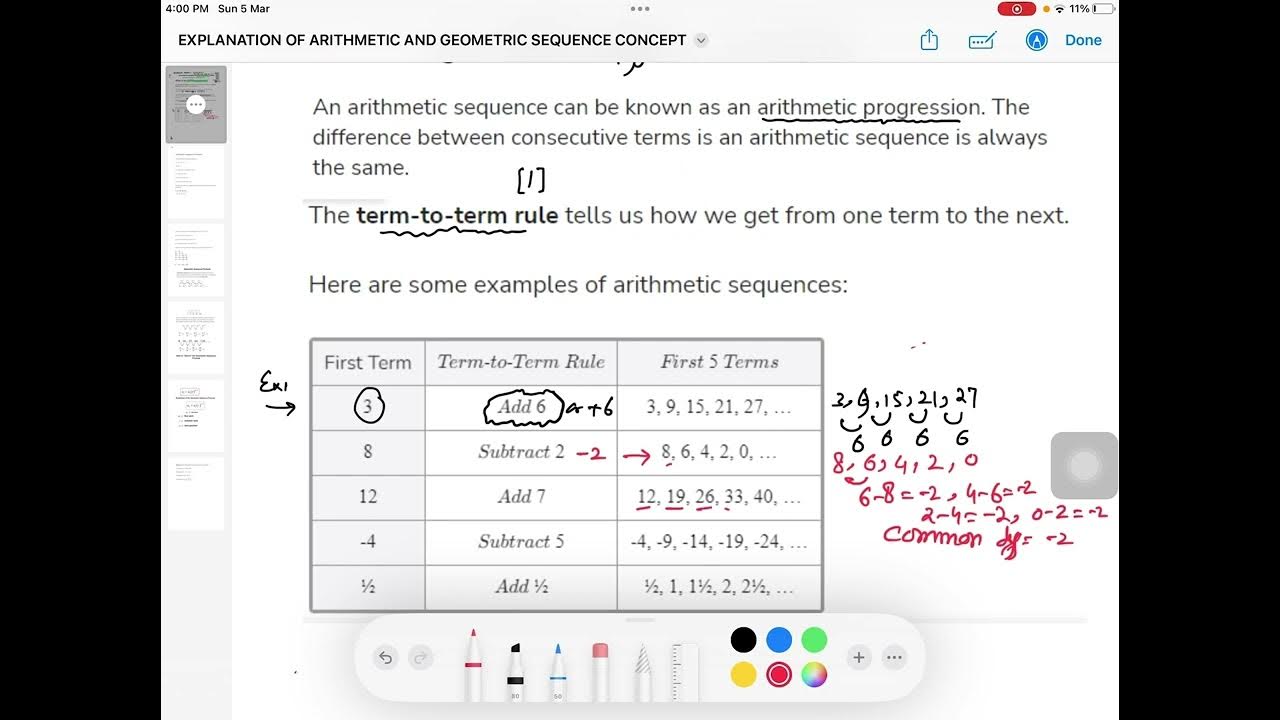 Arithmetic Sequence IGCSE/GCSE/ International Math. Lesson 1 - YouTube