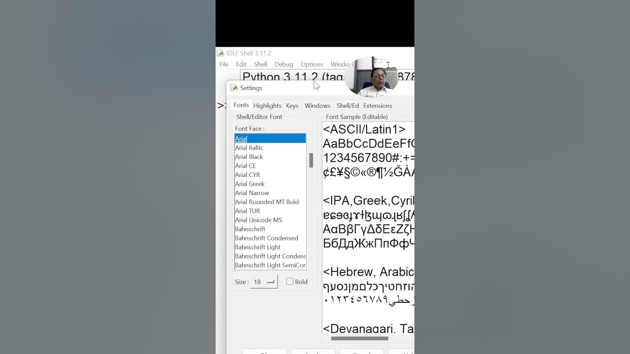 Font and size in Python IDLE - YouTube
