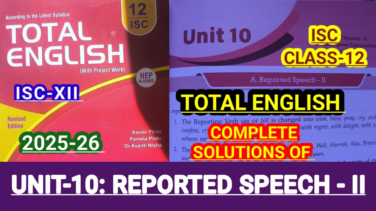Isc class-12 | Total English solution 2025-26 | Solutions of UNIT-10 ...