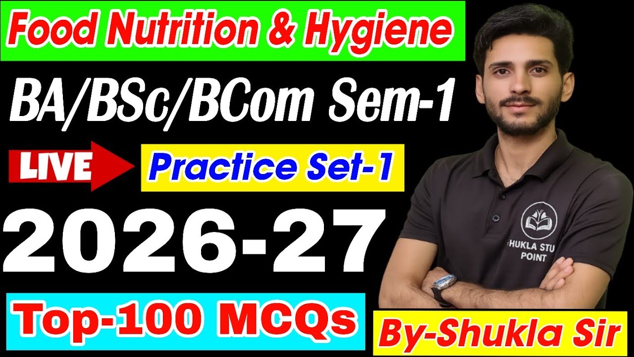 Food nutrition and Hygiene | Co-curricular Practice Set-1 | BA, BSc ...