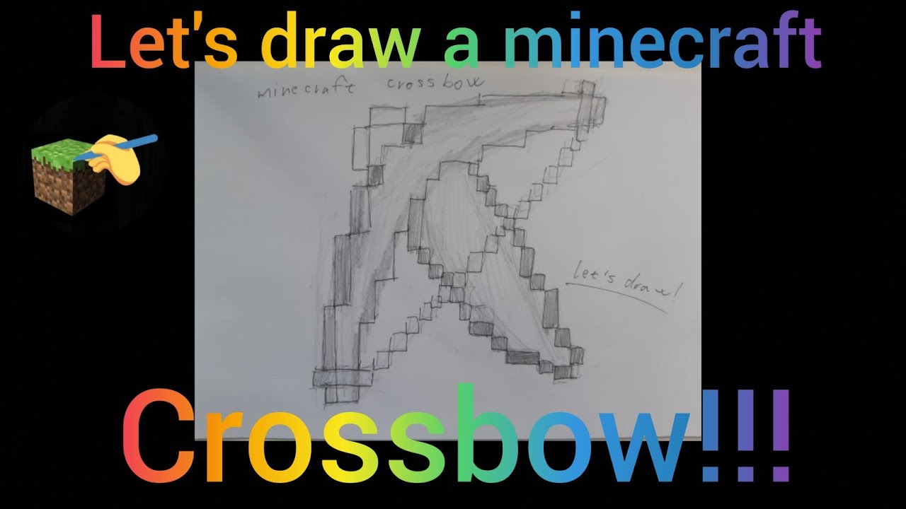 How to draw minecraft crossbow - YouTube