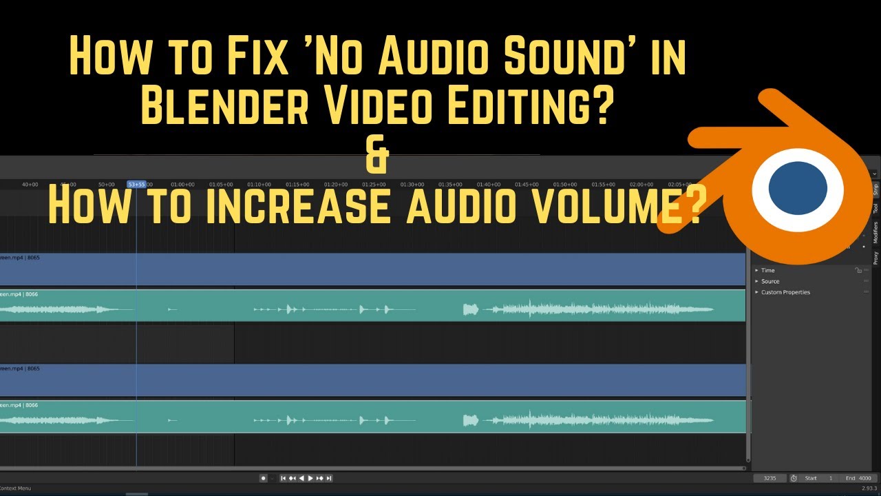 How To Fix No Audio Sound In Blender Video Editing Increase Volume How To Fix No Audio Sound In Blender Video Editing Increase Volume