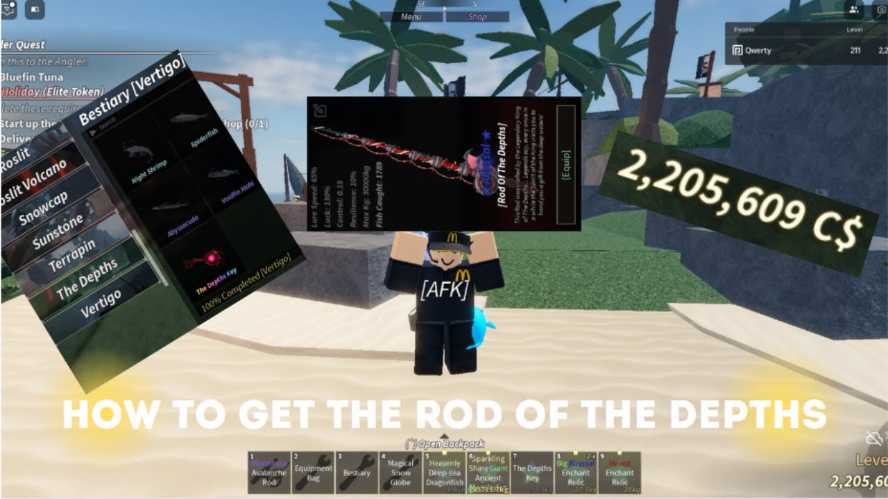 HOW TO GET THE ROD OF THE DEPTHS - VERTIGO BESTIARY - ROBLOX FISCH ...
