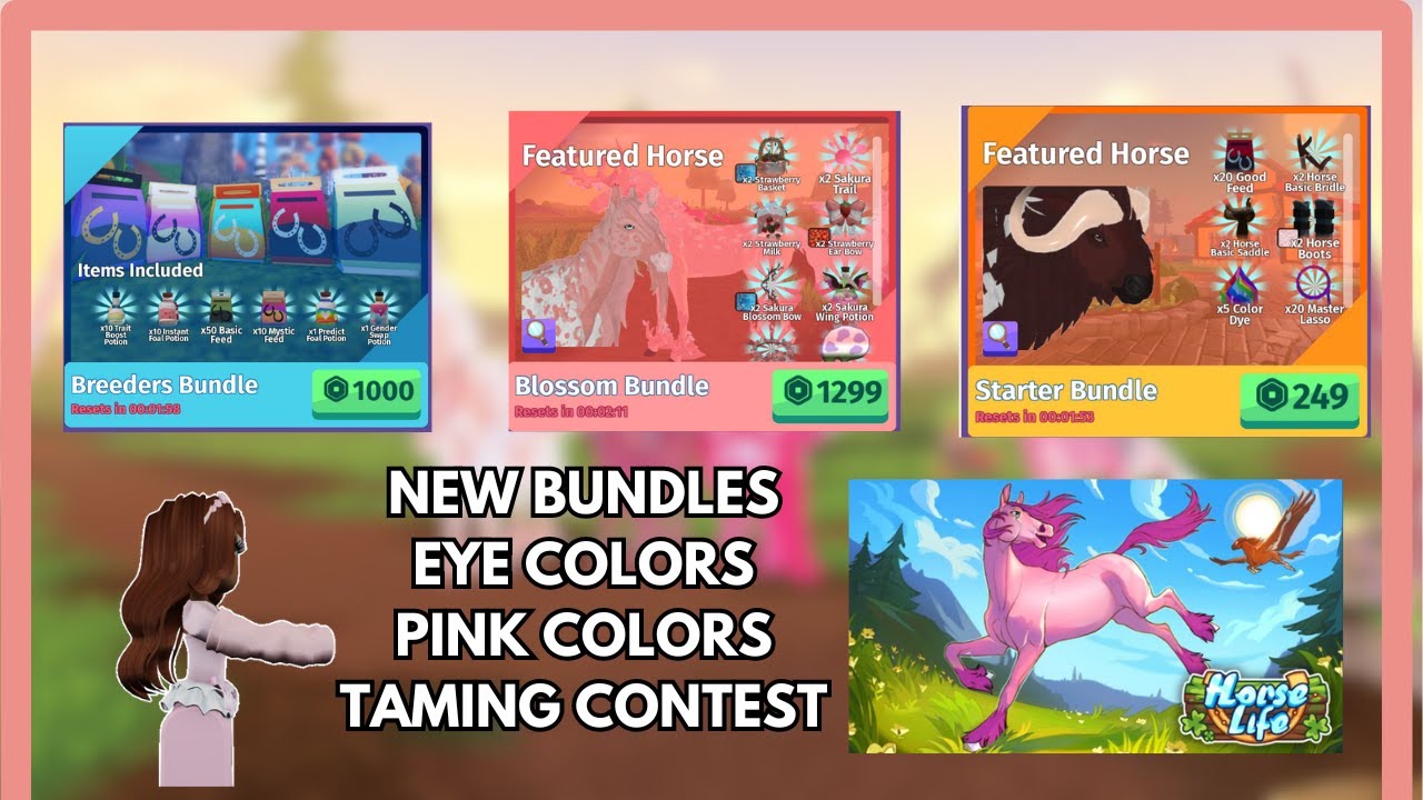 Checking Out the NEW Robux Bundles, Colors, and Taming Contest! Horse ...