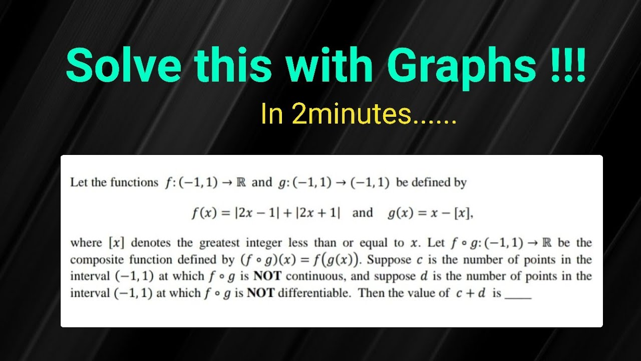 Graphs In Jee Advanced Youtube