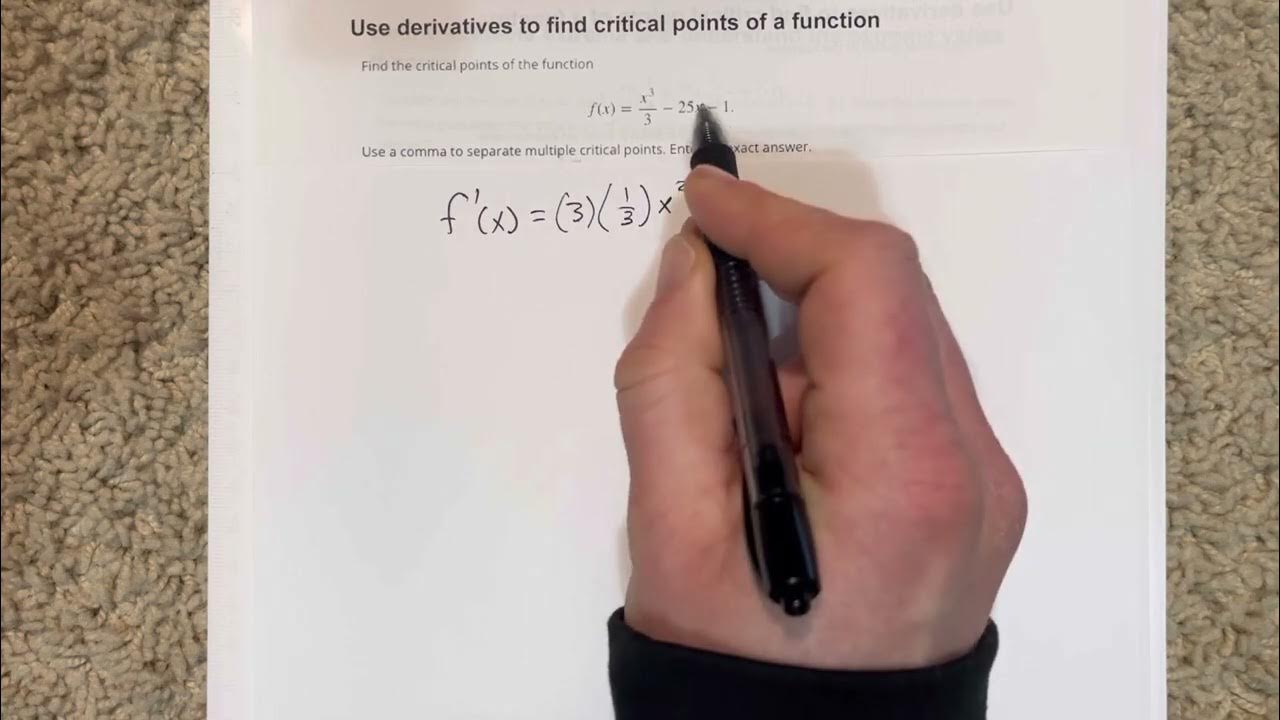 Use derivatives to find critical points of a function - YouTube
