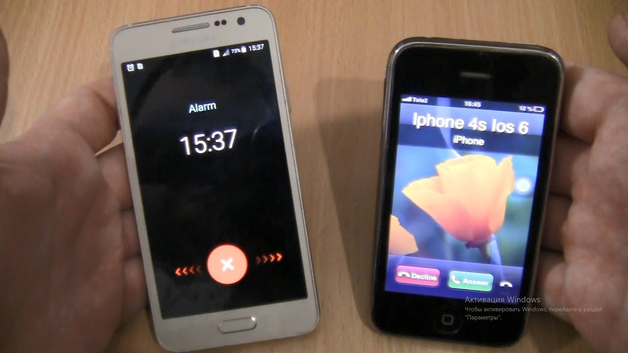 Incoming call & Alarms clock at the Same Time Samsung Galaxy A3+Iphone ...