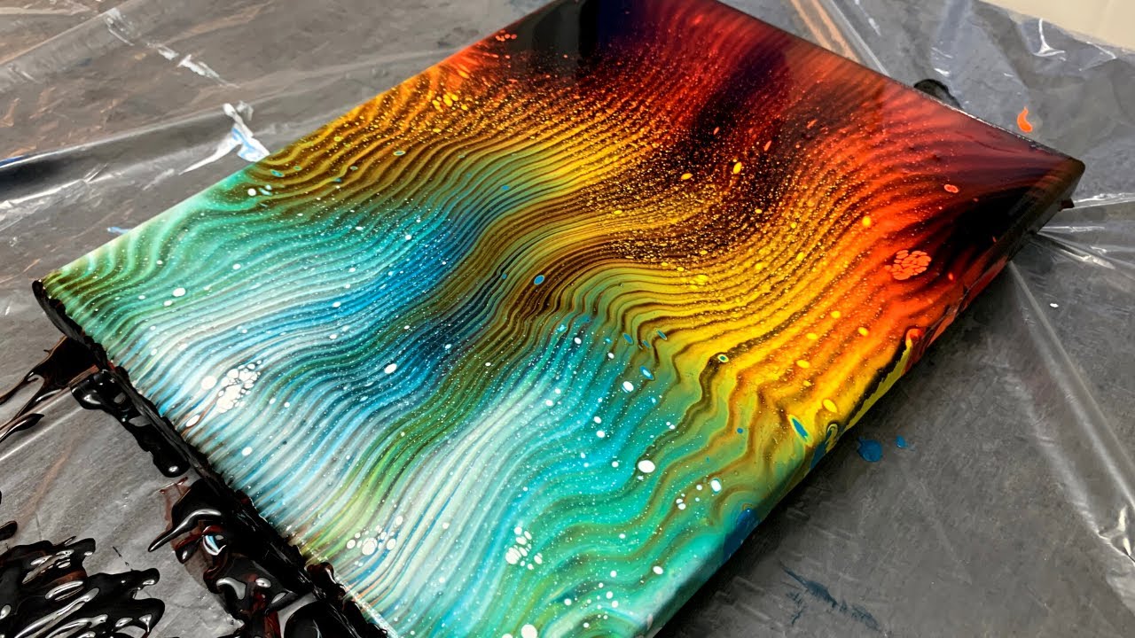 Gorgeous Fiery Orange & Red Swipe | Acrylic Pour Painting Swipe ...