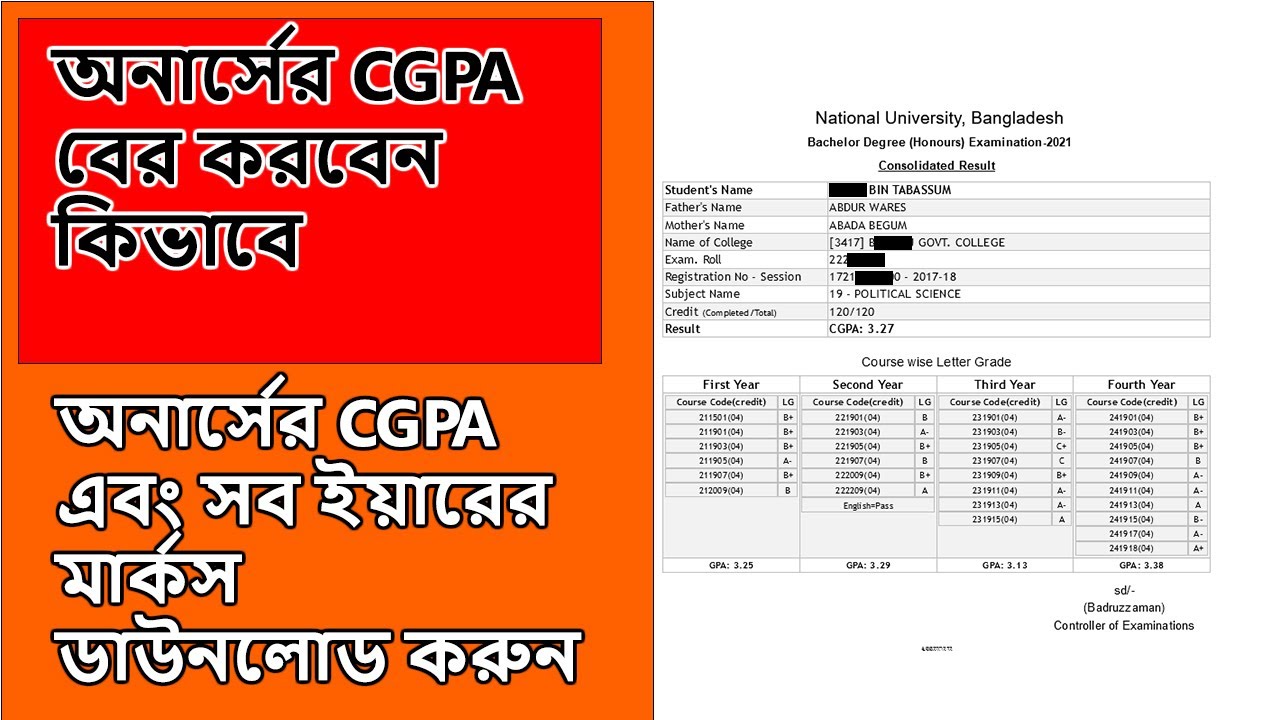 NU CGPA বের করার নিয়ম | how to check NU grade point 2023 - YouTube