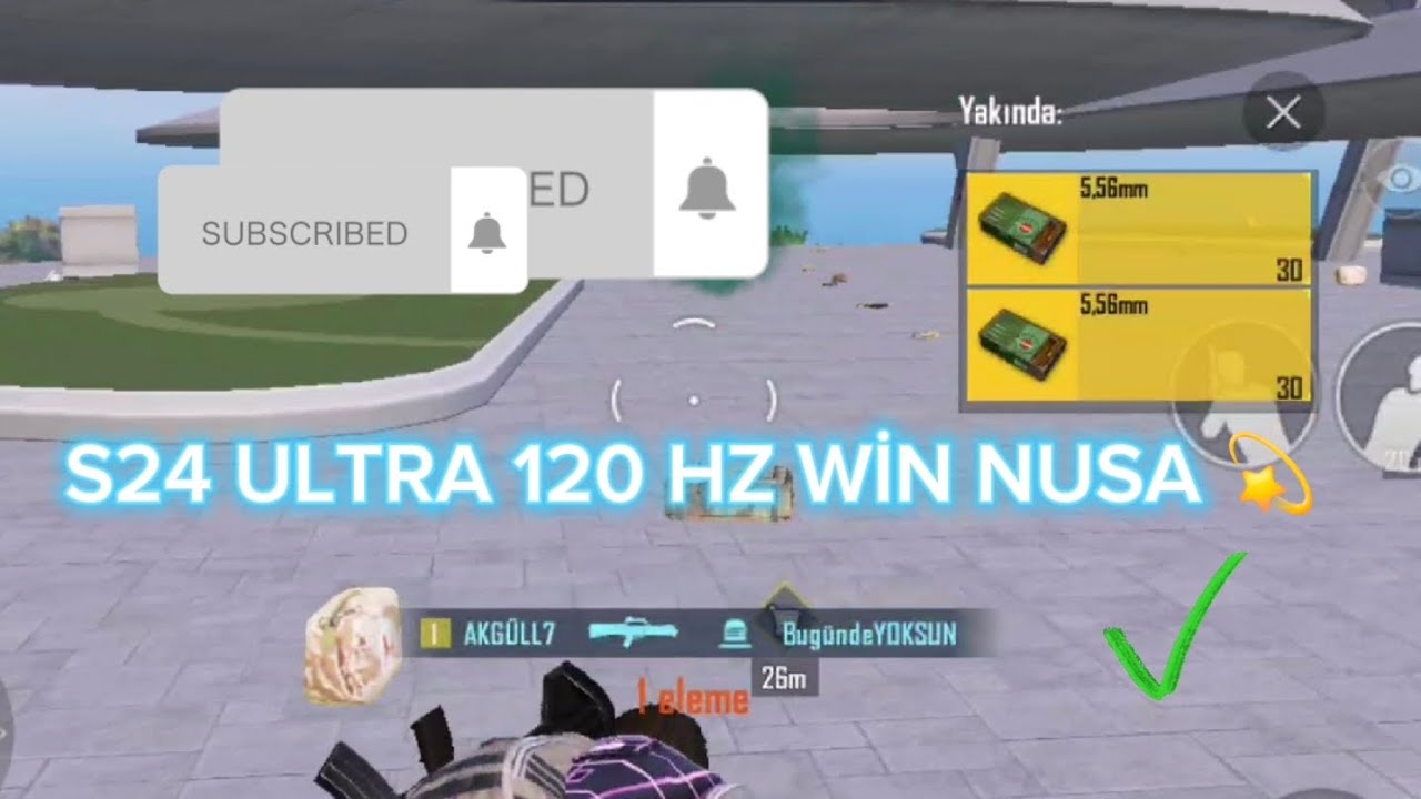 Pubg Mobile Samsung Galaxy S24 ultra 120 Hz WİN Nusa İyi Seyirler 🎉 - YouTube