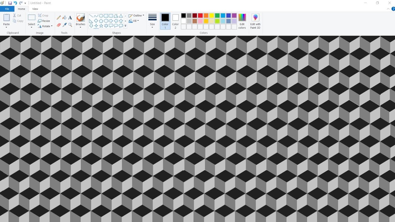 How to draw 3D illusion Background in Ms Paint | 3D Illusion Art ...