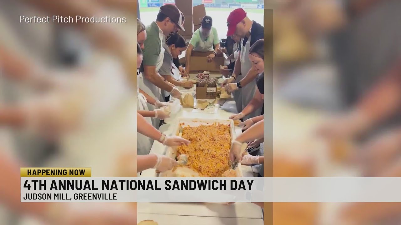 4th Annual National Sandwich Day feeds thousands in Greenville - YouTube