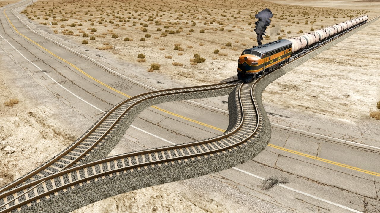 🚂Double Train vs😲 Double Track Crossing | Part-2 | BeamNG.Drive - YouTube