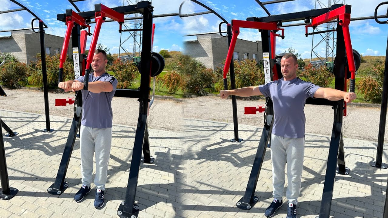 OG603 Outdoor Rear Delt Machine - YouTube