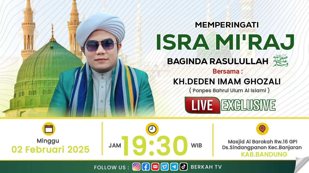 🔴LIVE PERINGATAN ISRA & MI'RAJ 1446 H BAGINDA RASULULLAH ﷺ | MASJID AL - BAROKAH - BERKAH TV ...