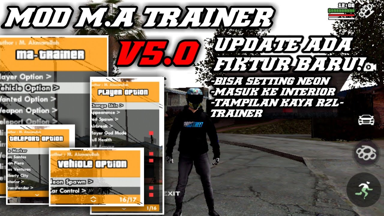 MOD M.A TRAINER V5 GTA SA ANDROID || mod menyoo gta sa android - YouTube