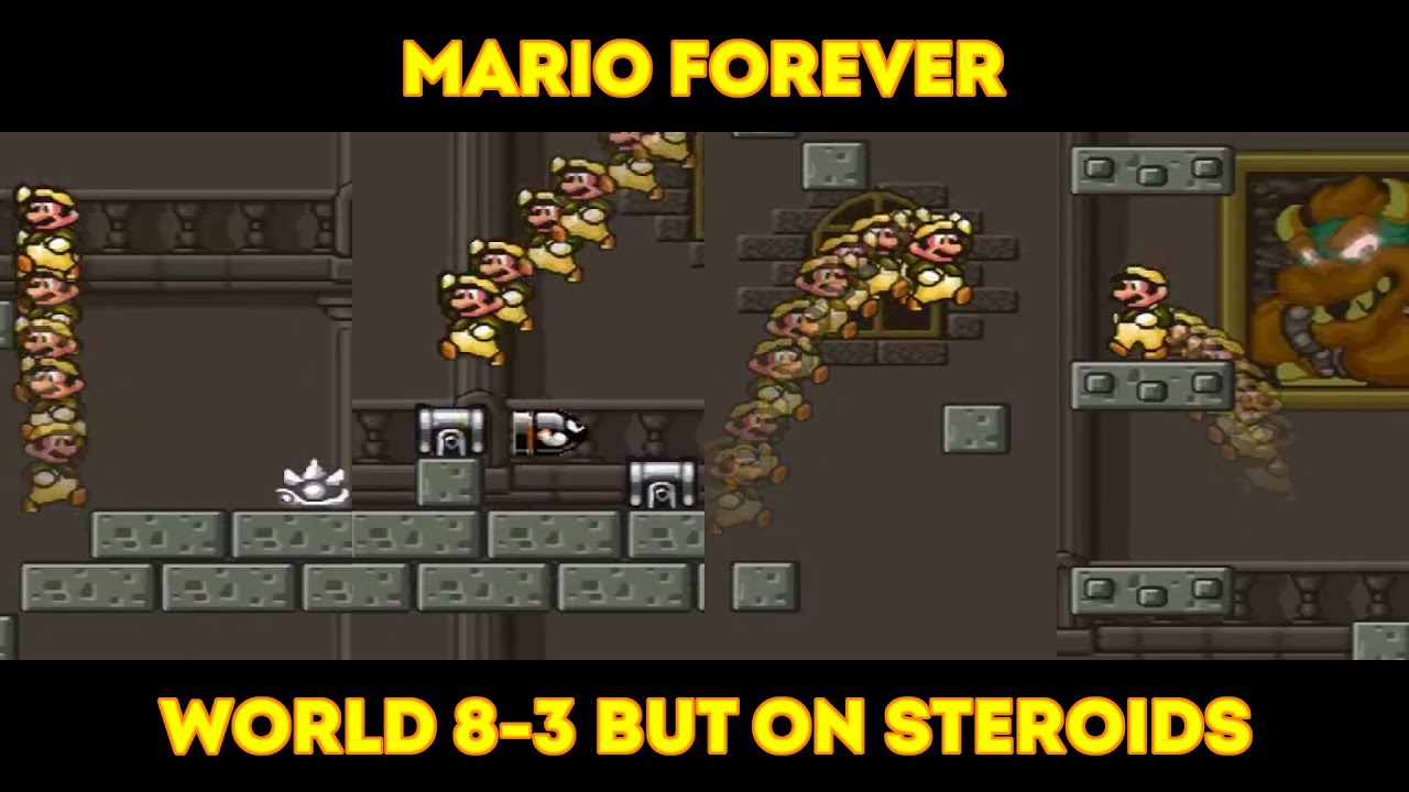 MARIO FOREVER - WORLD 8-3 but ON STEROIDS - FULL GAMEPLAY - 1080P - YouTube