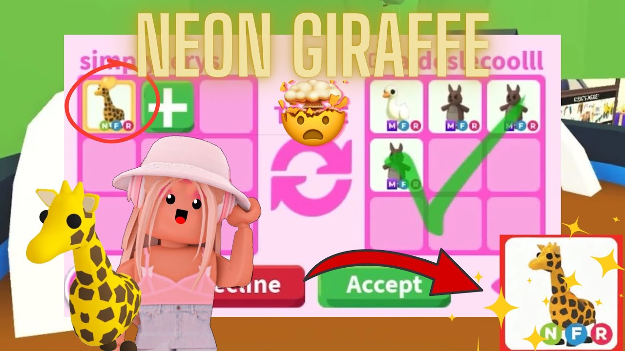 OFFERS for my NEON GIRAFFE in Adopt Me ! *INSANE* - YouTube