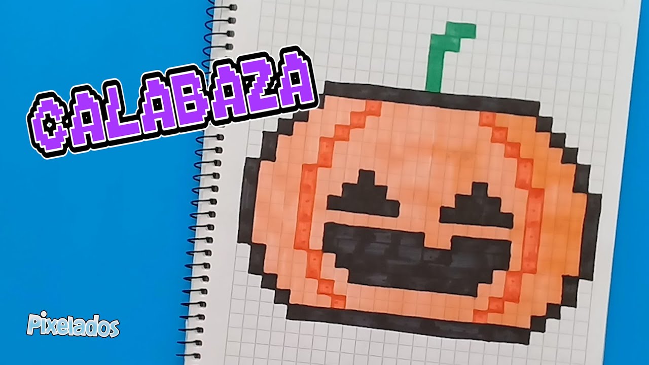 COMO DIBUJAR CALABAZA DE HALLOWEEN PIXEL ART - PIXELADOS - YouTube
