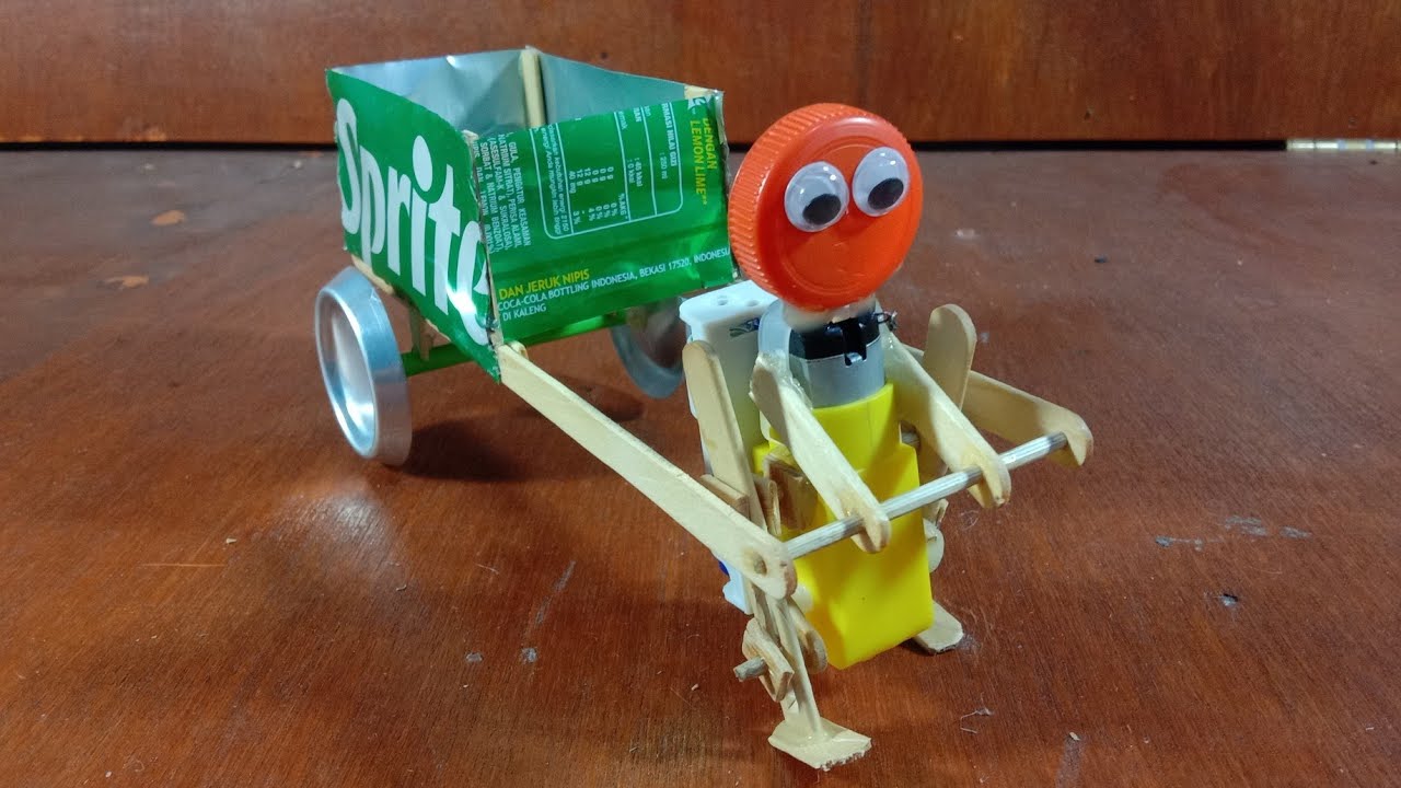 DIY cart pulling robot - YouTube