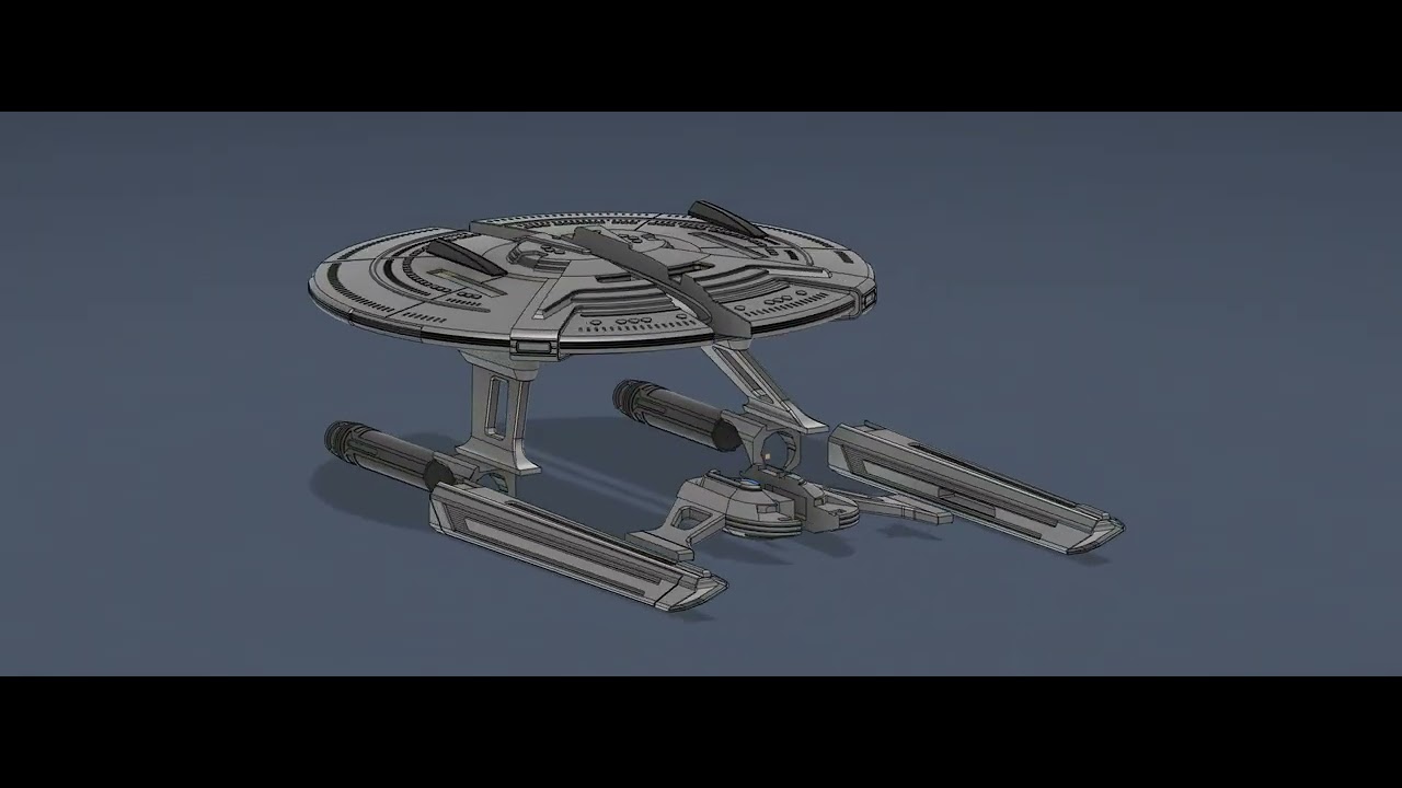 USS Cerritos 3D model exploded view - YouTube