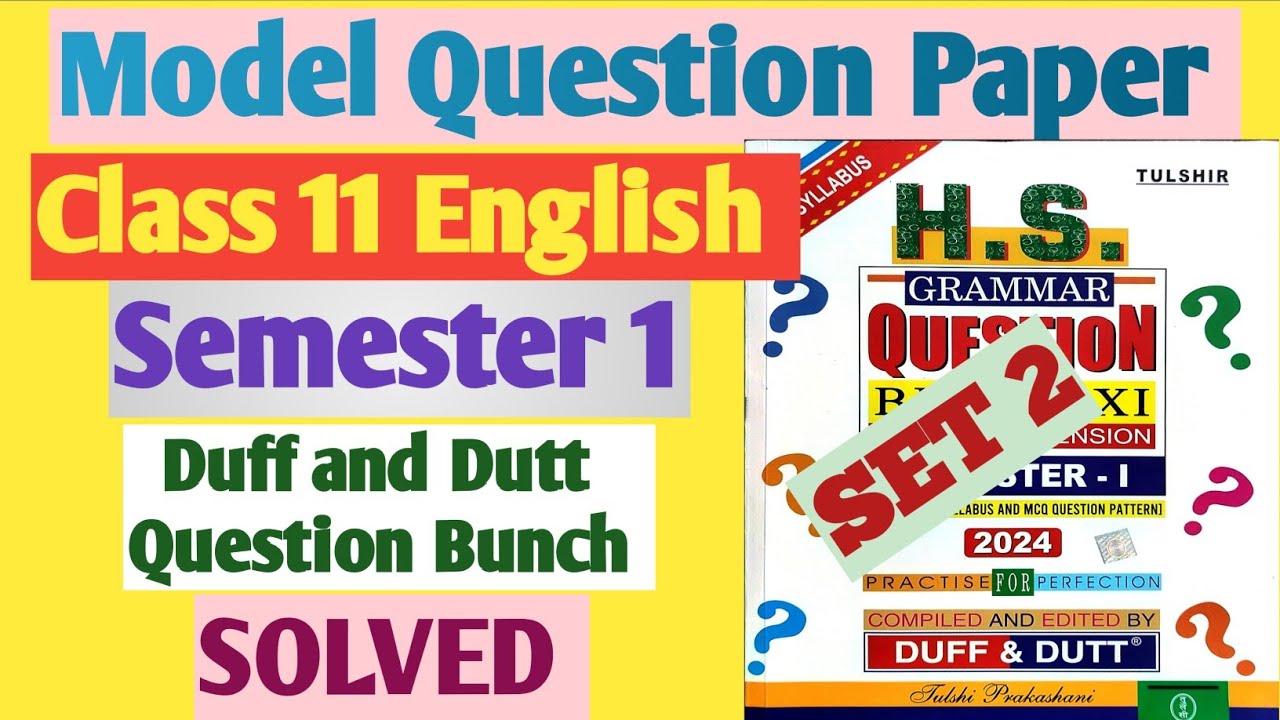 Class 11 English Semester 1 exam Model Question paper || WBCHSE Model ...