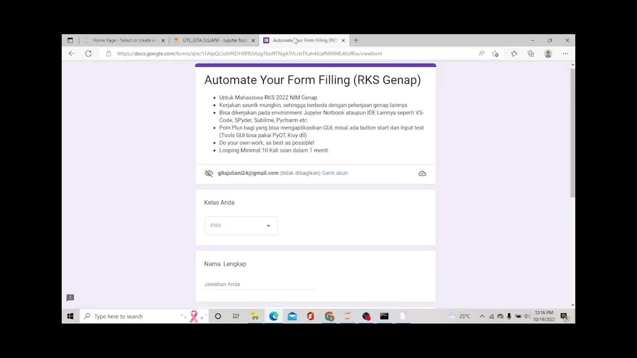 Cara Mengisi G-Form Secara Otomatis Menggunakan Python Selenium-WebDriver - YouTube